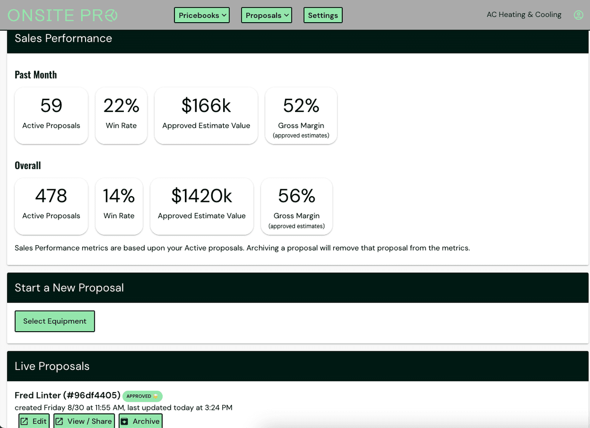 Onsite Pro | Drive HVAC Dealer Sales