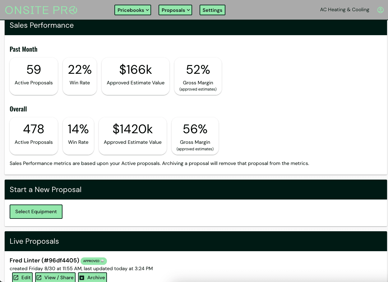 Onsite Pro | Drive HVAC Dealer Sales